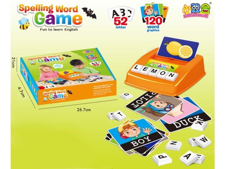 Edukacyjna Gra Słów, Dopasuj Literki, Nauka Języka Angielskiego 120 Kart - ERLI.pl