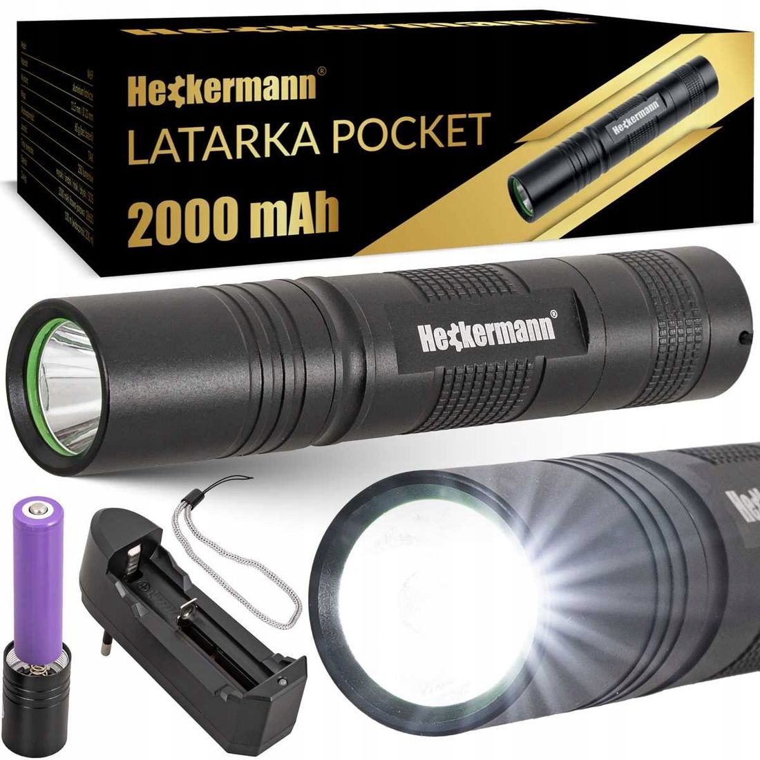 LATARKA LED TAKTYCZNA BIWAKOWA BARDZO MOCNA 2000lm - ERLI.pl