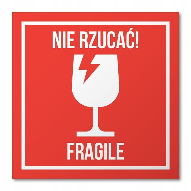 Naklejka Adr Nie Rzucać Szkło Fragile 20Cm - ERLI.pl Naklejka Adr Nie Rzucać Szkło Fragile 20Cm - ERLI.pl