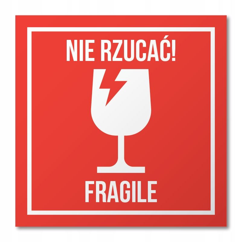 Naklejka Adr Nie Rzucać Szkło Fragile 20Cm - ERLI.pl