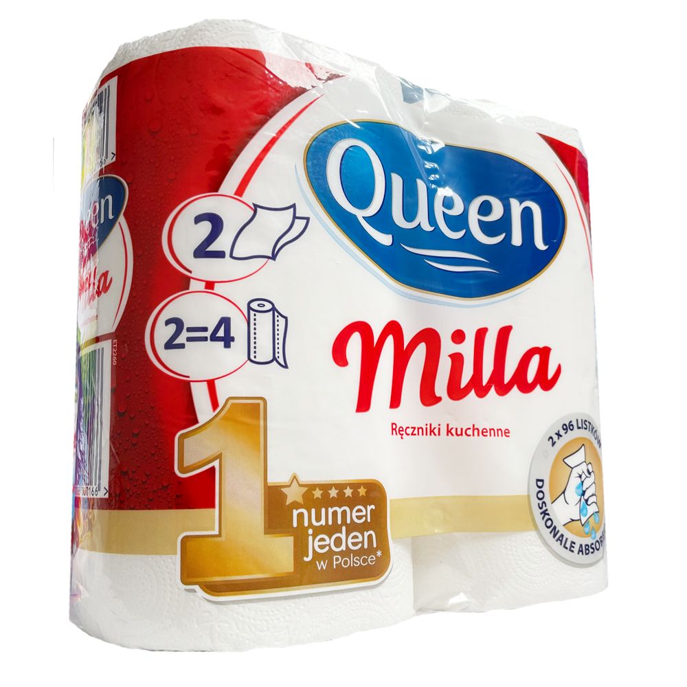 RĘCZNIK PAPIEROWY QUEEN MILLA 2 WARSTWOWY 2 ROLKI – 133673399 - ERLI.pl