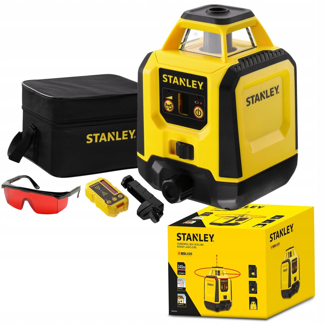 STANLEY LASER ROTACYJNY SAMOPOZIOMUJĄCY NIWELATOR CZERWONY 360 ...