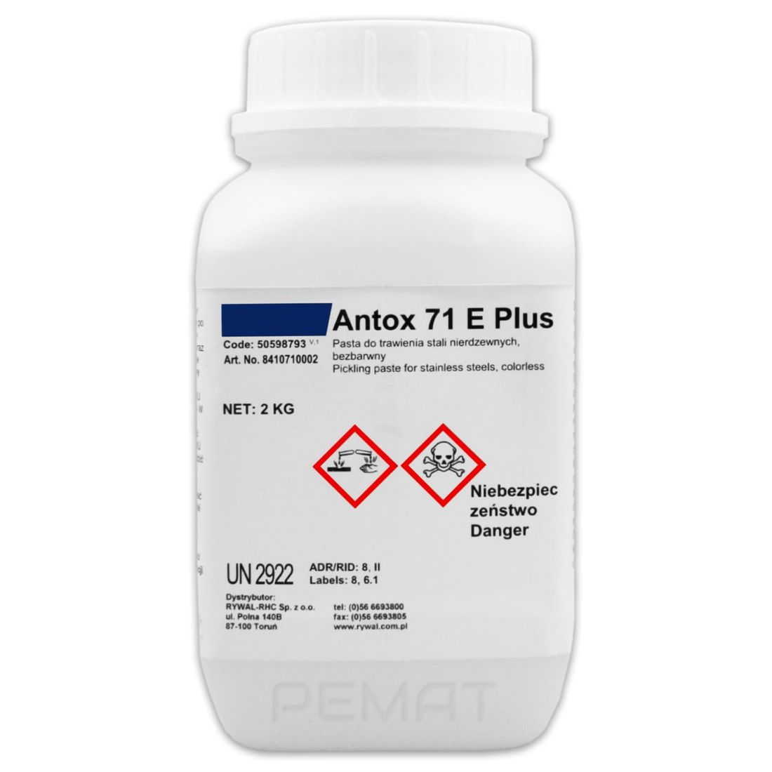 Antox 71E 2kg ŻEL Pasta trawiąca do nierdzewki INOX – 43153971 - ERLI.pl