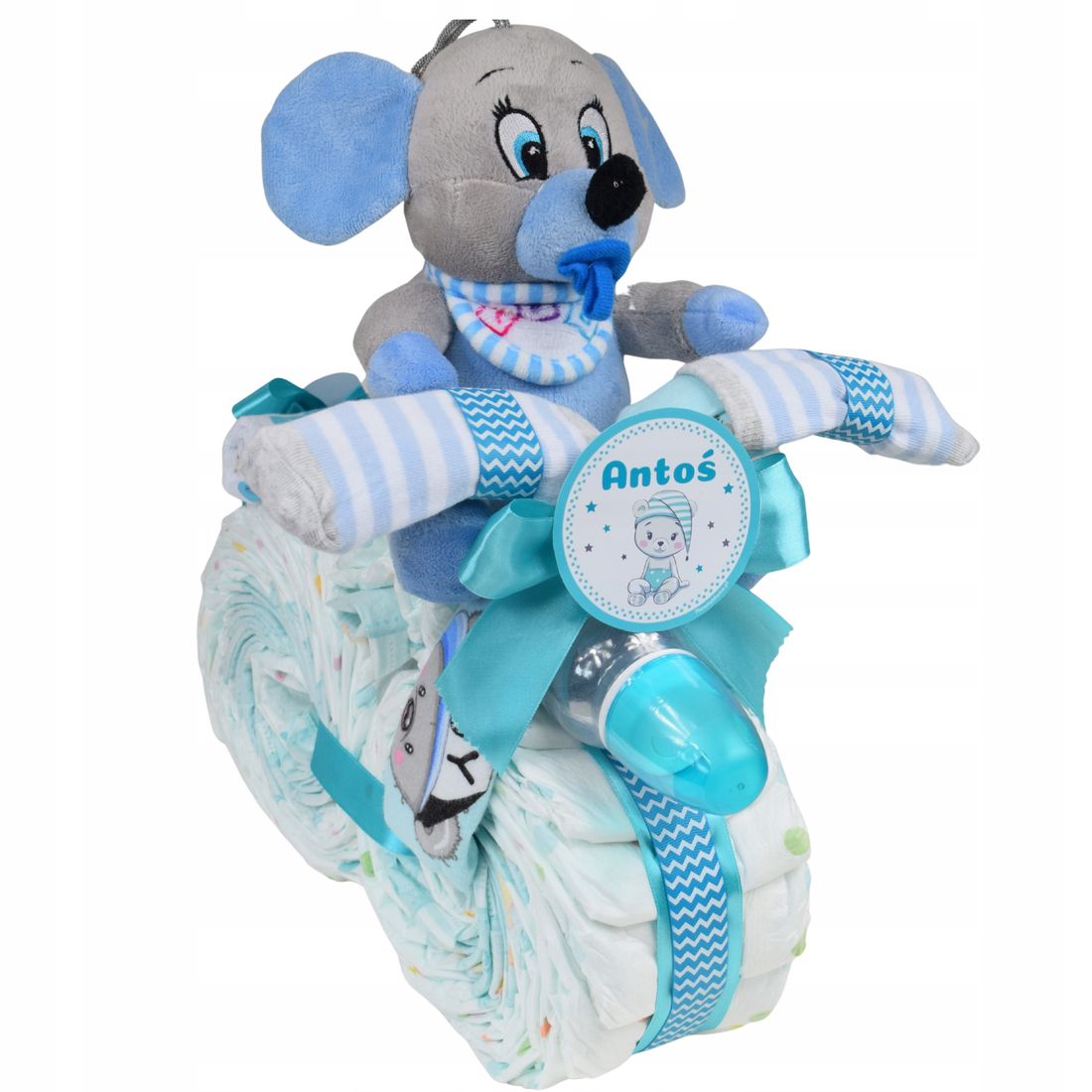 Motor TORT z PAMPERSÓW pieluch prezent Chrzest 2 - ERLI.pl