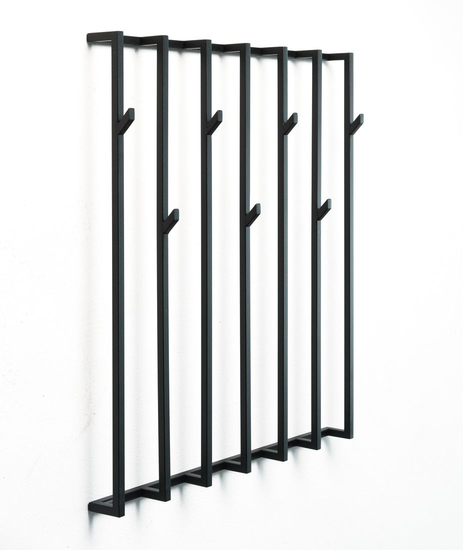 Wieszak wiszący Alf 80cm CZARNY MAT do przedpokoju korytarza wiatrołapu - ERLI.pl