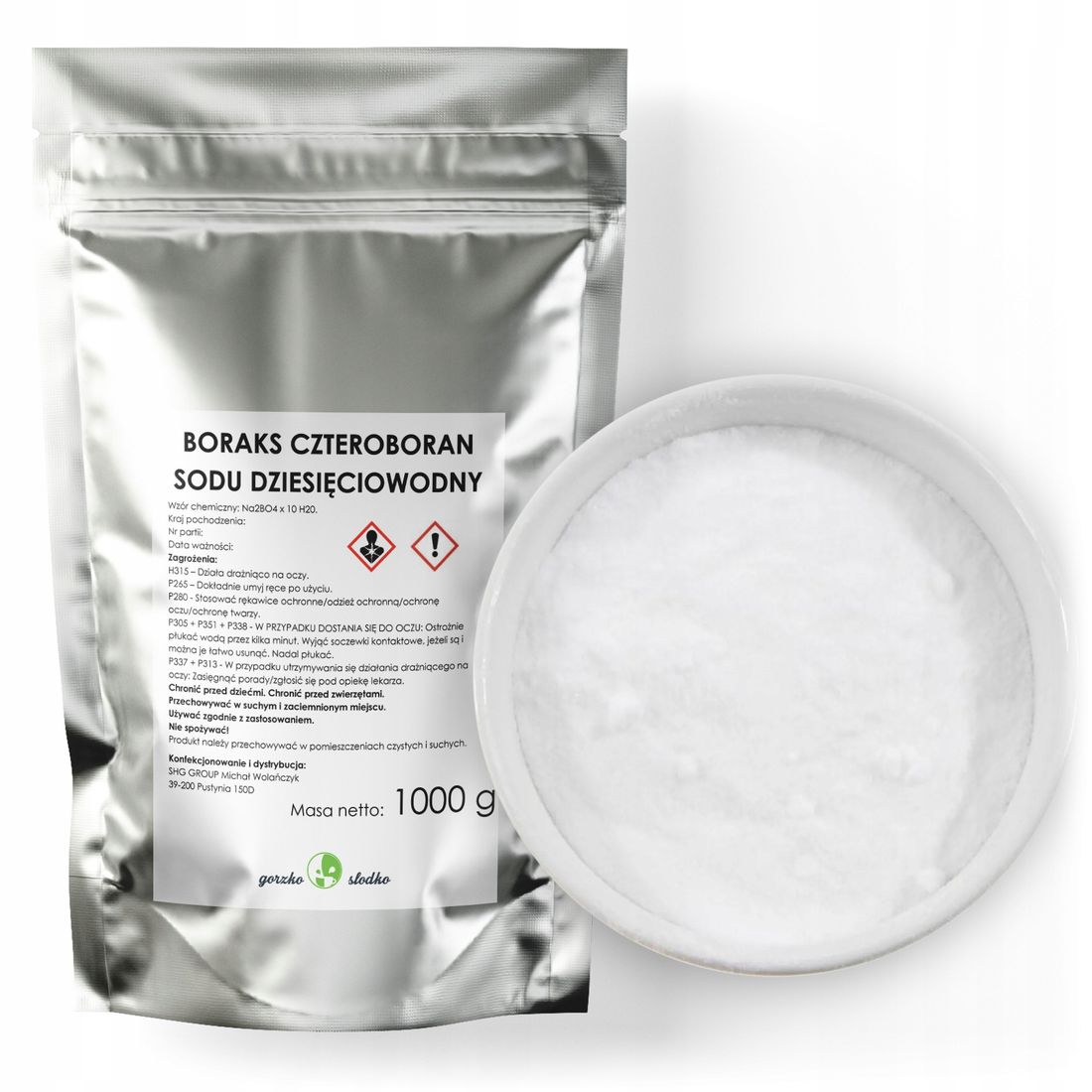 BORAKS BORAX czteroboran sodowy 99,99% 1 kg - ERLI.pl