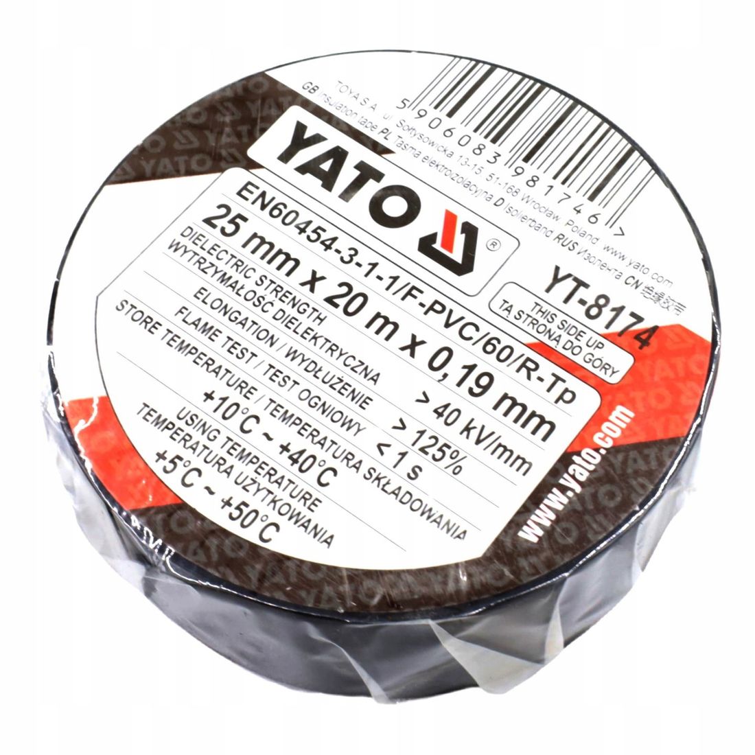 Taśma Izolacyjna Czarna 25mm x 20m Yato - ERLI.pl Taśma Izolacyjna Czarna 25mm x 20m Yato - ERLI.pl
