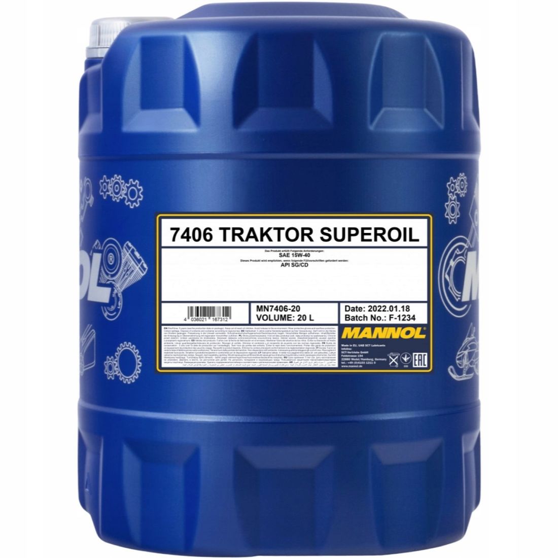 Olej Silnikowy Mannol Traktor Superoil 15w40 20L - ERLI.pl