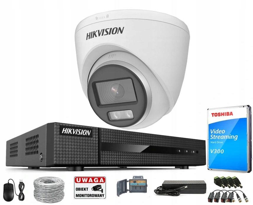 Hikvision ColorVu Monitoring FHD LED Komplet +DYSK - ERLI.pl