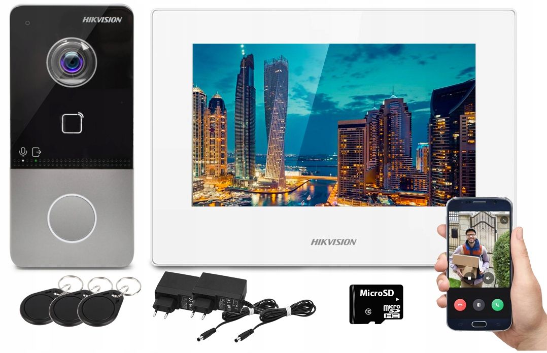 WIDEODOMOFON IP WiFi KIS603-P Hikvision Aplikacja - ERLI.pl