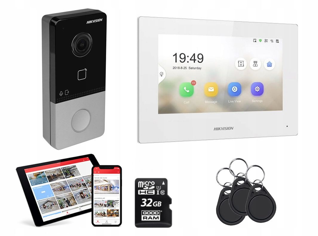 WIDEODOMOFON Video Domofon IP 7' LCD Hikvision FHD - ERLI.pl