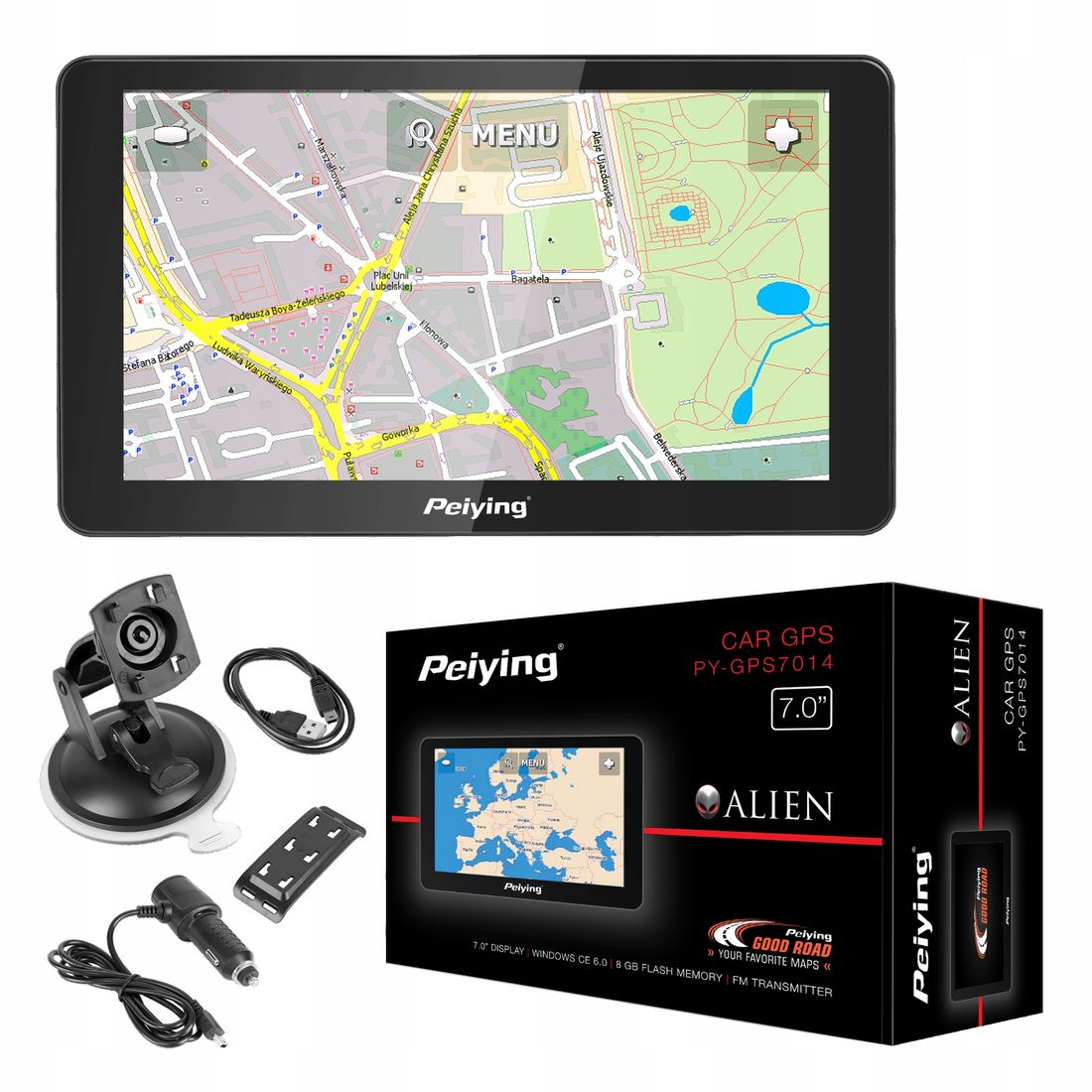 Nawigacja GPS Peiying Alien 7'' 8GB USB SD MAPA EU – 135057772 - ERLI.pl