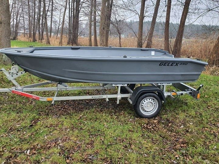 ŁÓDŹ ALUMINIOWA WĘDKARSKA GELEX 390 Z POKROWCEM – 135253824 - ERLI.pl
