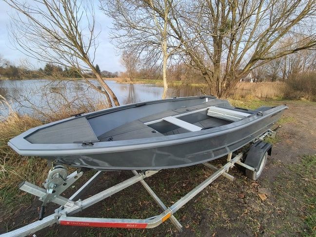 ŁÓDŹ ALUMINIOWA WĘDKARSKA GELEX 390 Z POKROWCEM – 135253824 - ERLI.pl