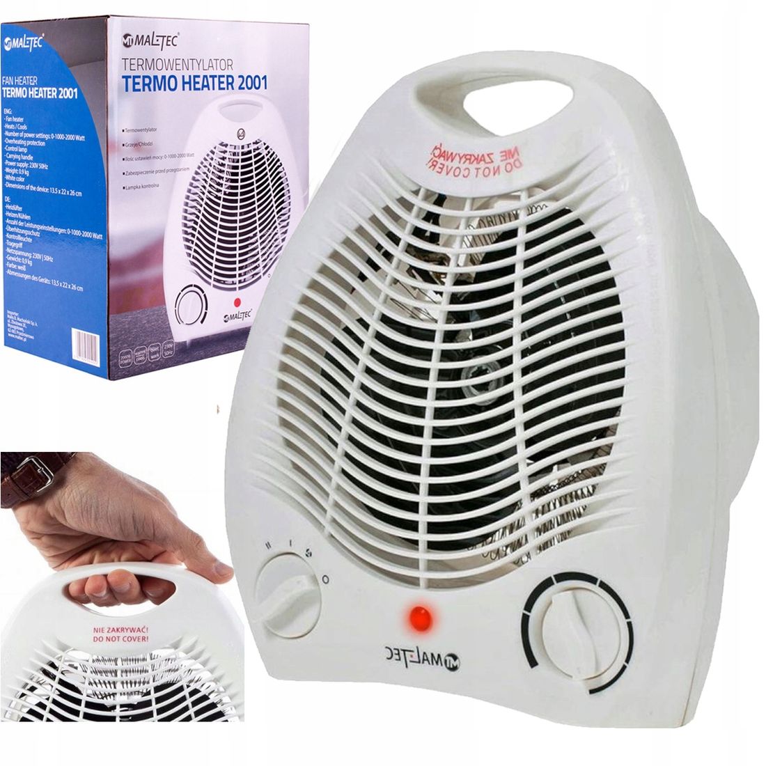 Farelka Termowentylator Grzejnik Duża Moc 2000W - ERLI.pl