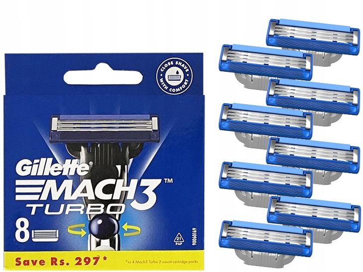 GILLETTE MACH 3 TURBO OSTRZA NOŻE DO MASZYNKI x8 - ERLI.pl GILLETTE MACH 3 TURBO OSTRZA NOŻE DO MASZYNKI x8 - ERLI.pl