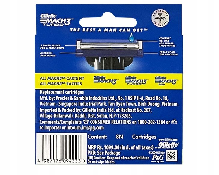 GILLETTE MACH 3 TURBO OSTRZA NOŻE DO MASZYNKI x8 - ERLI.pl GILLETTE MACH 3 TURBO OSTRZA NOŻE DO MASZYNKI x8 - ERLI.pl