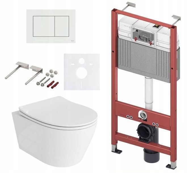 ZESTAW 6w1 STELAŻ DO WC TECE+PRZYCISK BIAŁY+MISKA - ERLI.pl