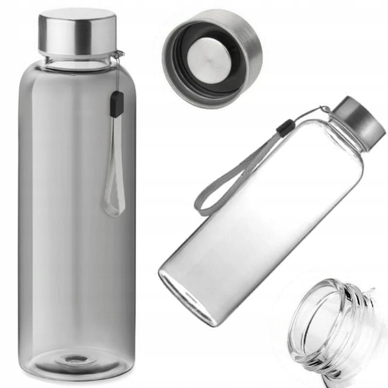 BUTELKA BIDON POJEMNIK NA WODĘ 500ml RPET - szary - ERLI.pl