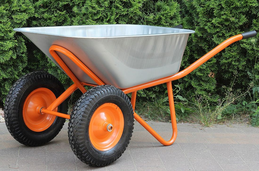 Taczka Dwukołowa Ogrodowa Ocynkowana Tłoczona 100L / 140L Summer Garden ...