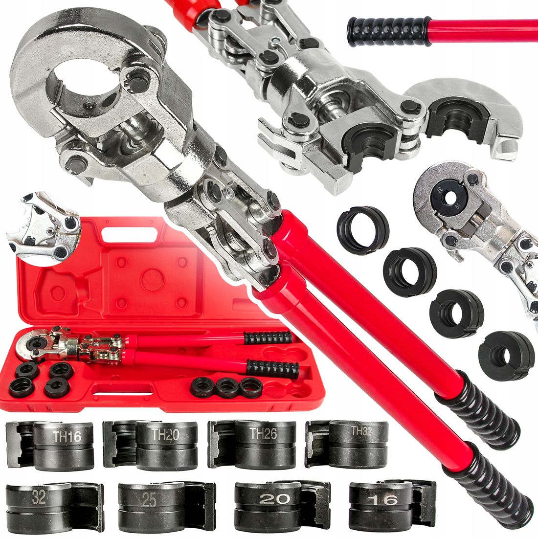 PRASA HYDRAULICZNA ZACISKARKA DO RUR PEX + MATRYCE - ERLI.pl