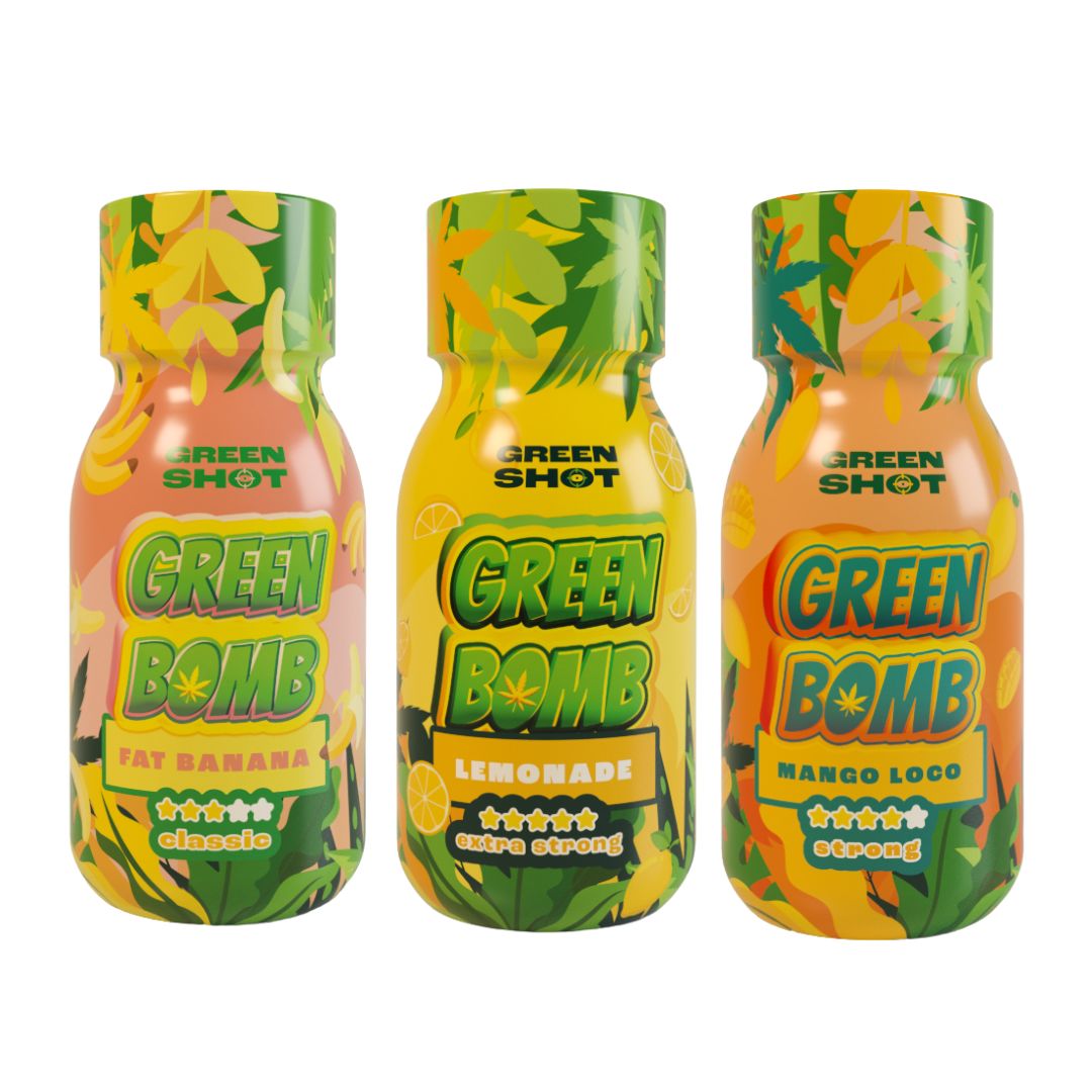 3x Green Bomb Fat Banana, Lemonade, Mango Loco Zestaw na Chill Out ...