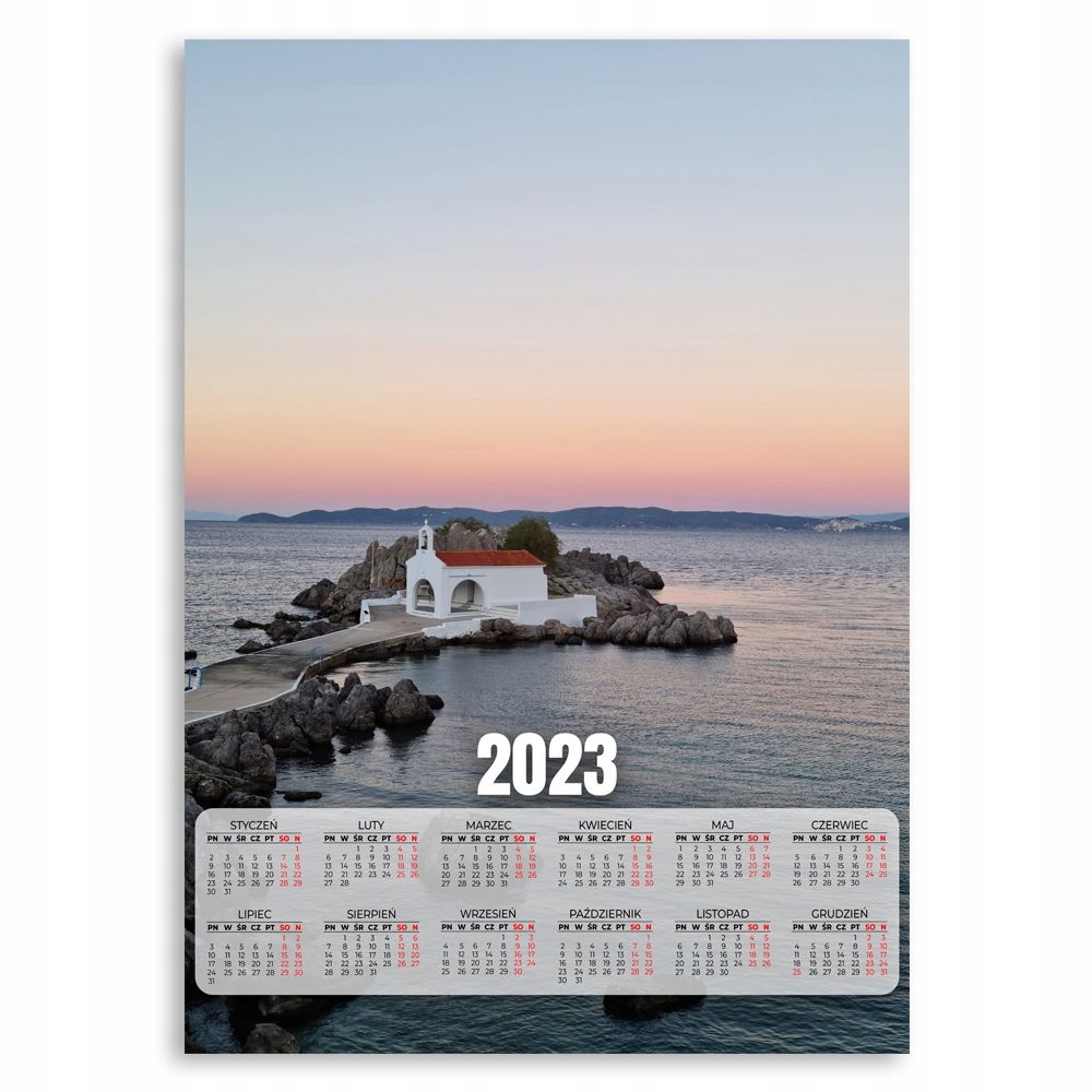 KALENDARZ 2023 PLAKATOWY 50x70 KOŚCIÓŁ WYSPA WZORY - ERLI.pl