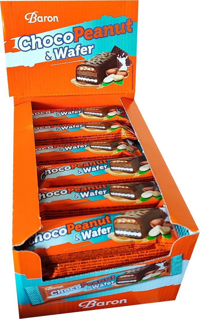 24x Choco Nut Wafer Baton 40g BARON - ERLI.pl