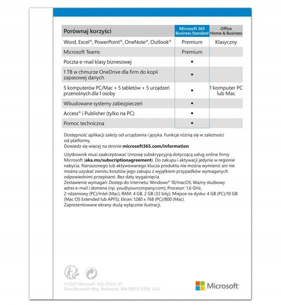 Microsoft Office 365 Business Standard dla Firm – 145023719 - ERLI.pl