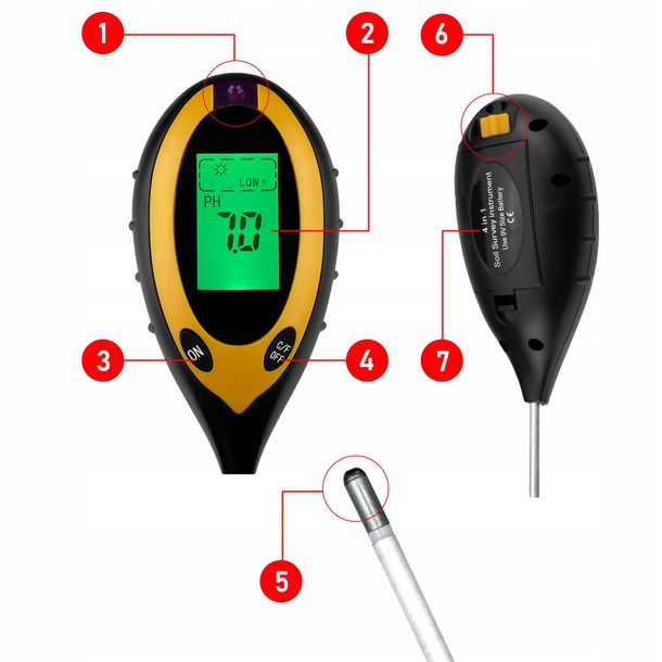 KWASOMIERZ GLEBOWY 4w1 TESTER MIERNIK PH ZIEMII - ERLI.pl KWASOMIERZ GLEBOWY 4w1 TESTER MIERNIK PH ZIEMII - ERLI.pl