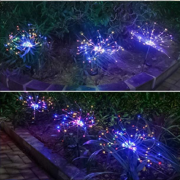 LAMPA SOLARNA LED drzewko , dmuchawiec , fajerwerki OZDOBA SOLARNA - ERLI.pl