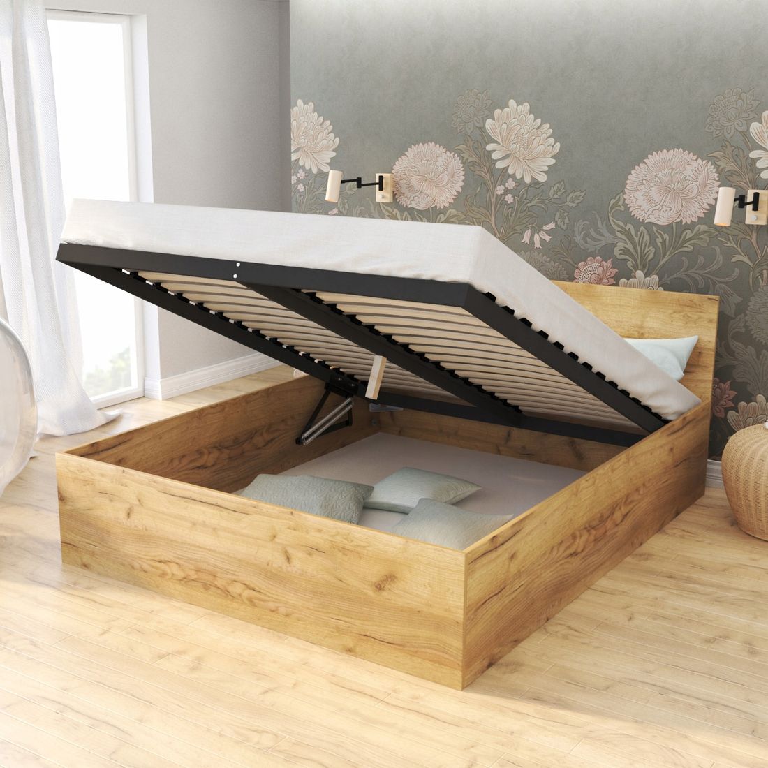 Łóżko 160x200 + materac podnoszone PANAMA PM - ERLI.pl