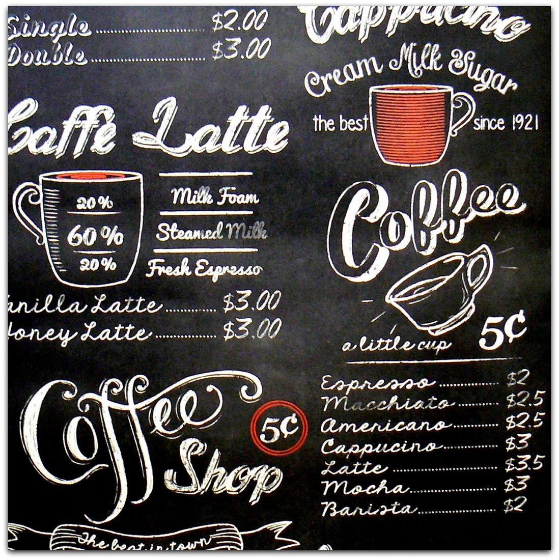 TAPETY TAPETA TABLICA KAWA COFFEE KAWIARNIA NAPISY - ERLI.pl