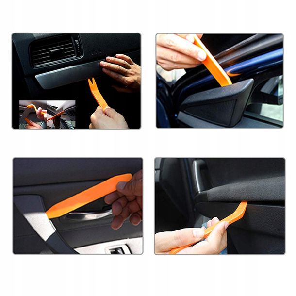 SPINKI KOŁKI KLIPSY SAMOCHODOWE DO AUTA TAPICERKI + 4 ŁYŻKI ŚCIĄGACZE ...