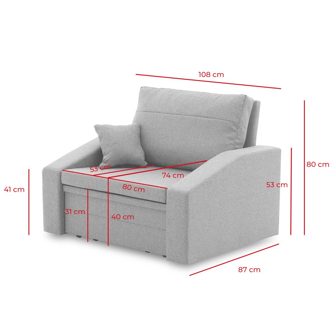 Fotel rozkładany 198x80 VERTICO 80 MALMO NEW 37 - ERLI.pl