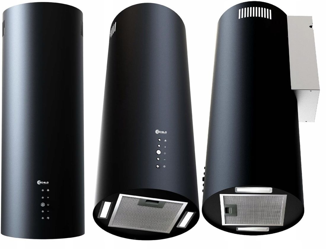 TUBA OKAP KUCHENNY ŚCIENNY 574m3 CZARNY OKRĄGŁY – 136840837 - ERLI.pl