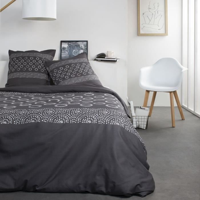 DZIS Bawelniana posciel 2-osobowa - 220x240 cm - Gael Grey Print - ERLI.pl
