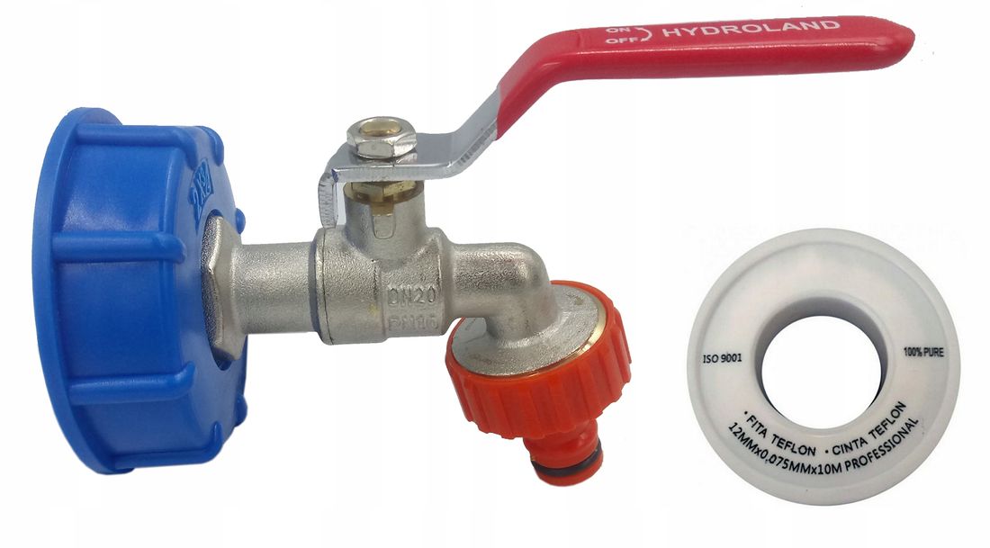 ZAWÓR KRAN CZERPALNY ZBIORNIK MAUZER 1000L IBC 3/4 - ERLI.pl