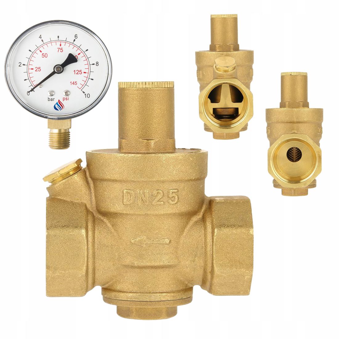 REDUKTOR CIŚNIENIA WODY 1 CAL Z MANOMETREM IBO – 136930986 - ERLI.pl