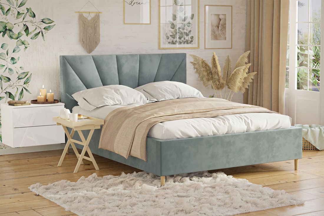 Łóżko tapicerowane AINA z pojemnikiem 160x200 cm – 137146614 - ERLI.pl Łóżko tapicerowane AINA z pojemnikiem 160x200 cm – 137146614 - ERLI.pl
