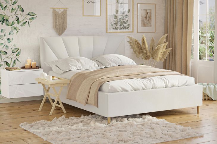Łóżko tapicerowane AINA z pojemnikiem 160x200 cm – 137146610 - ERLI.pl Łóżko tapicerowane AINA z pojemnikiem 160x200 cm – 137146610 - ERLI.pl
