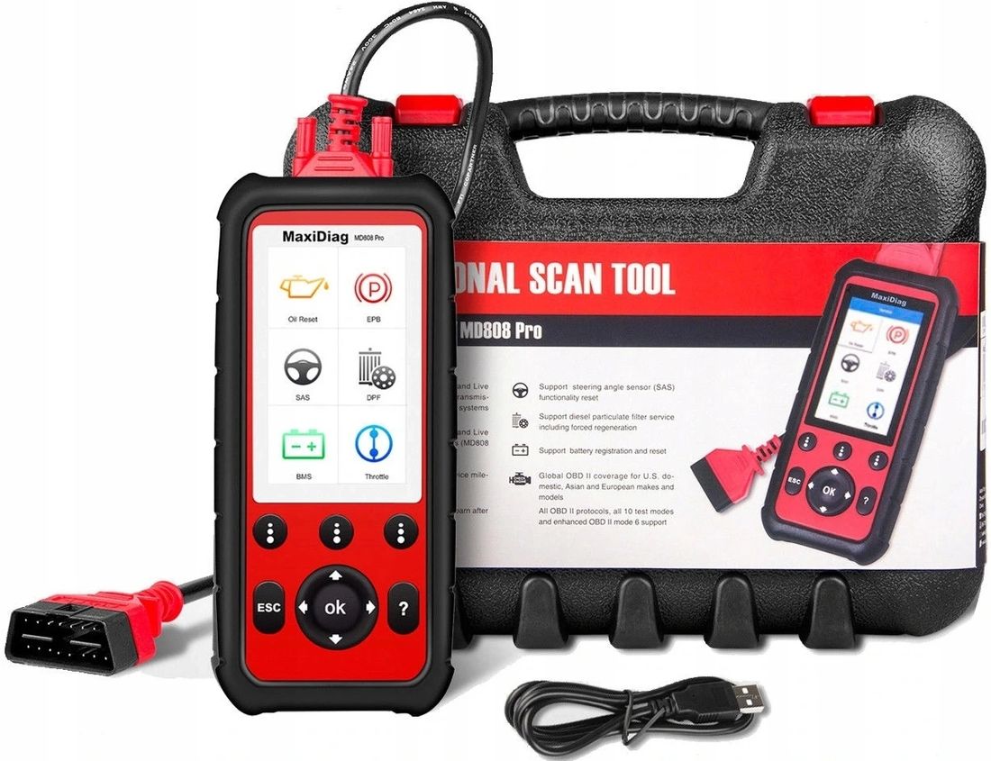 AUTEL MaxiDiag MD808 PRO jezyk polski FULL ZESTAW - ERLI.pl