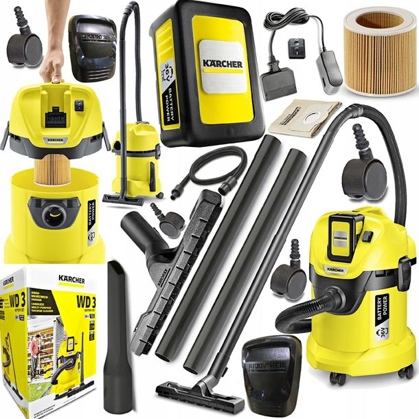 KARCHER ODKURZACZ BEZPRZEWODOWY WD 3 BATTERY SET - ERLI.pl
