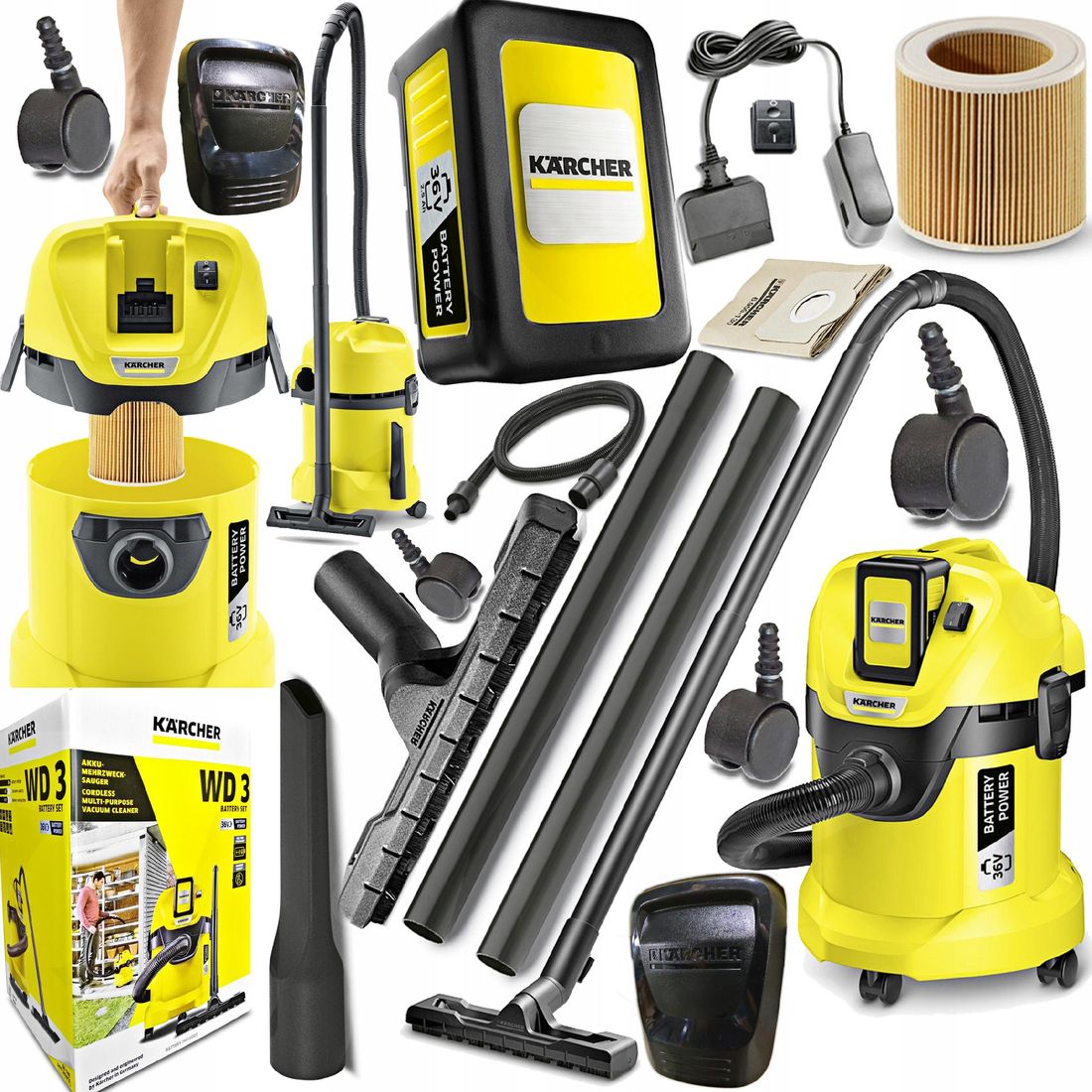 KARCHER ODKURZACZ BEZPRZEWODOWY WD 3 BATTERY SET - ERLI.pl