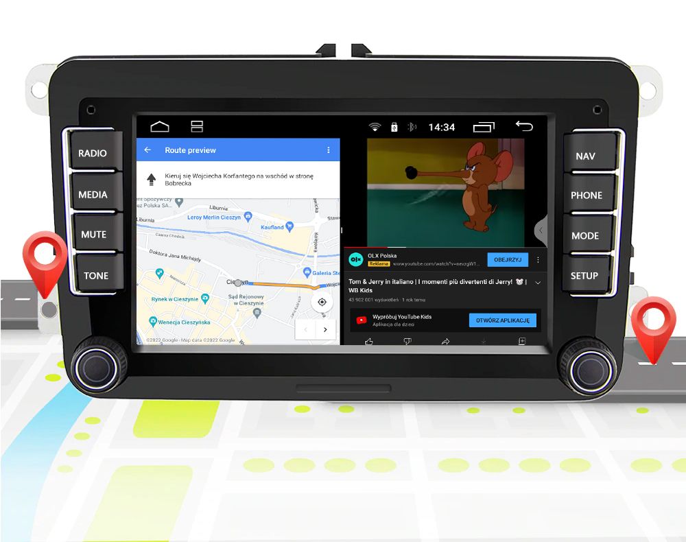 RADIO SAMOCHODOWE 7" NAWIGACJA ANDROID VW TIGUAN – 137280550 - ERLI.pl