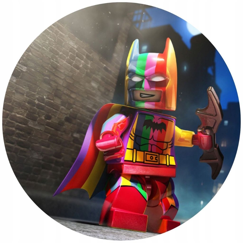OPŁATEK NA TORT 20CM LEGO TWÓJ NAPIS BATMAN LGBT - ERLI.pl
