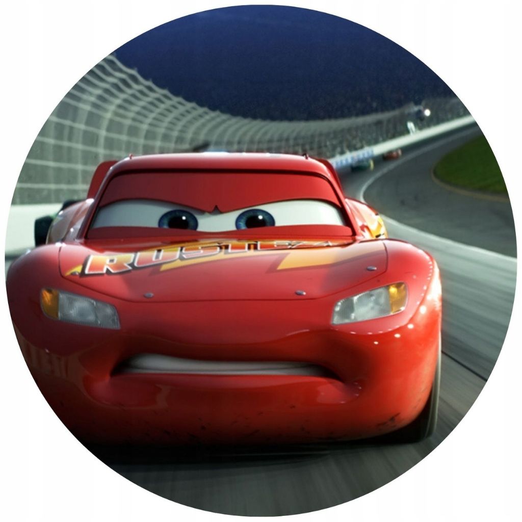 OPŁATEK NA TORT 20CM ZYGZAK MCQUEEN TWÓJ NAPIS - ERLI.pl