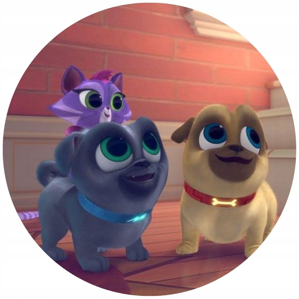 OPŁATEK NA TORT 20CM BINGO I ROLLY NAPIS GRATIS – 137286231 - ERLI.pl