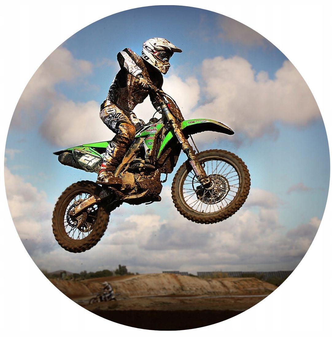 OPŁATEK NA TORT 20CM CROSS MOTOR TWÓJ NAPIS GRATIS - ERLI.pl