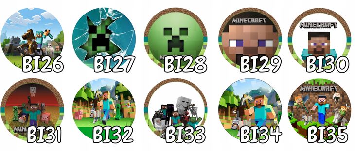 OPŁATEK NA TORT 20CM Minecraft NAPIS IMIĘ Prezent - ERLI.pl